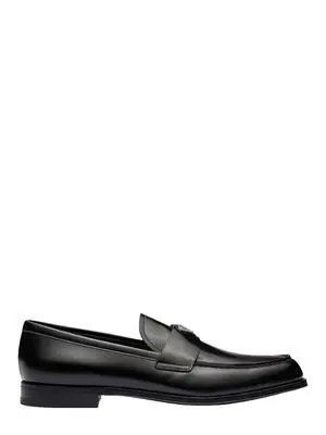 Prada PRADA Brushed Leather Loafers Black