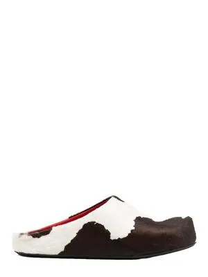 Marni Cow Print Calf Hair Slip-on Trainers - Brown