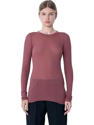 Rick Owens Ribbed Long Sleeve Top - Red