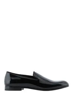 Giorgio Armani Patent Leather Slip-on Loafers - Black