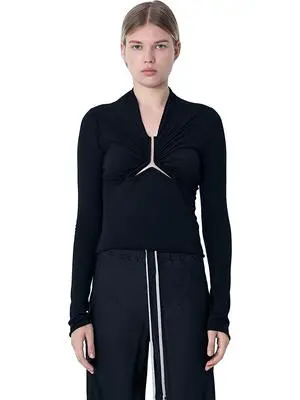 RICK OWENS Rick Owens Allanah Long Sleeve Top With Cut-Out Detail