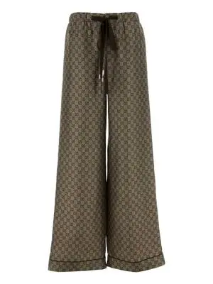 Gucci Gg Silk Trousers - Multicolor