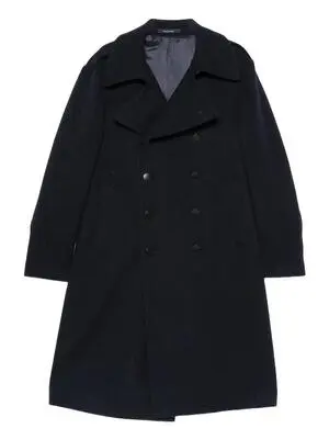 Tagliatore Double Breasted Twill Weave Coat - Blue