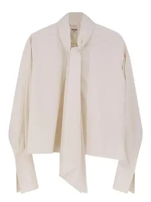 Celine Silk Shirt With Bow Detail - Multicolor