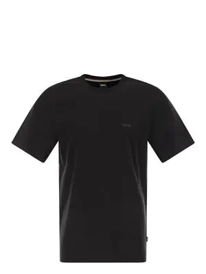 BOSS Cotton Jersey T-shirt With Logo - Black