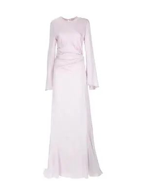 Alexander McQueen Long Dress With Drape - Pink