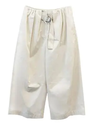 Loewe Cotton Belted Cropped Wide Leg Trousers - Multicolor