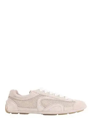 Prada Prada Opale Beige Suede Calf Leather Sneakers Multicolor