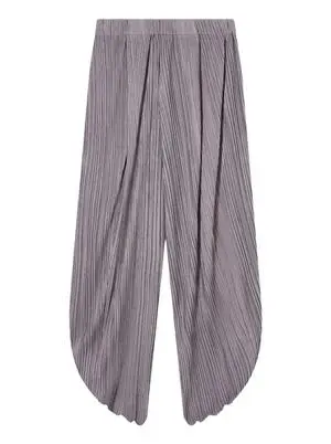 Giorgio Armani Palazzo Pleated Trousers - Gray
