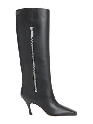 Amina Muaddi Mona 80 Leather Boots - Black