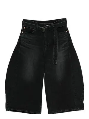 Sacai Belted Denim Bermuda Shorts - Multicolor