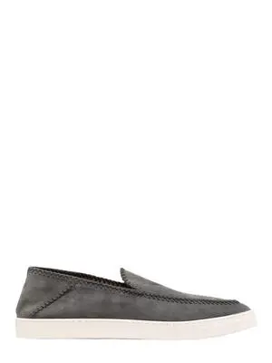 Giorgio Armani Suede Galleria 3 Slip-on Flats - Gray