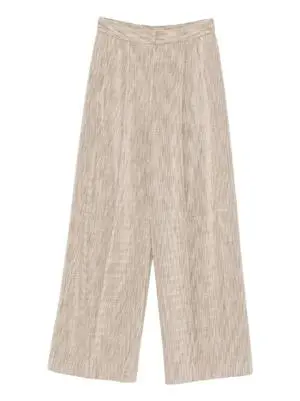 Giorgio Armani High-waisted Textured Wide-leg Trousers - Cream