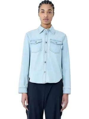 Bottega Veneta Extra Bleached Washed Denim Shirt - Blue