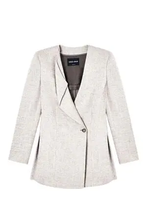 Giorgio Armani Fitted Jacket With Shawl Lapel - Cream