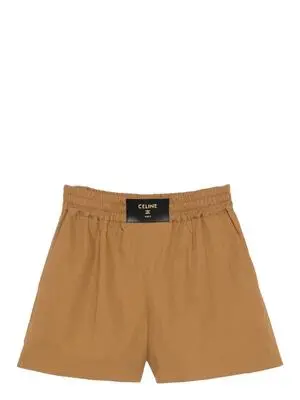 Celine Cotton And Linen Blend Shorts - Multicolor