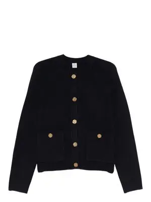 TOTEME TOTEME Navy Blue Hammered Button Wool Cardigan Multicolor