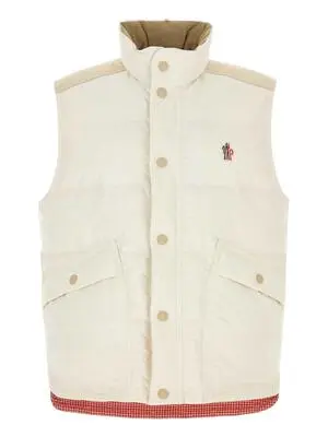 Moncler Ivory Polyester Sleeveless Padded Jacket - White