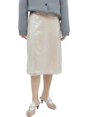 Gucci Sequin-embroidered Tulle Skirt - Pink
