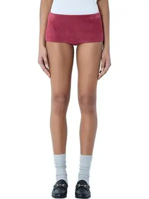 Gucci Suede Mini Shorts - Red