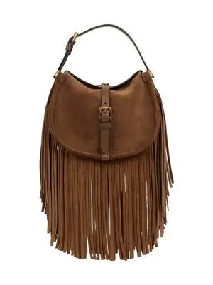 Etro Suede Fringe Small Pony Bag - Brown
