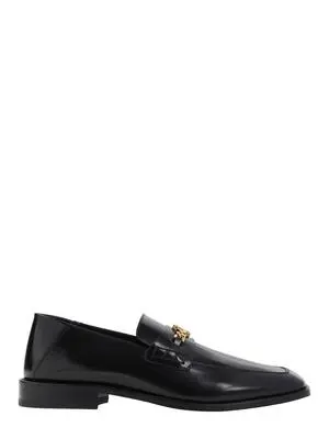 AMIRI Amiri Black Leather Ma Slip On Loafer With Gold-Tone Chain Detail