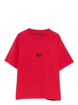 Balenciaga Logo Detail Cotton T-shirt - Red