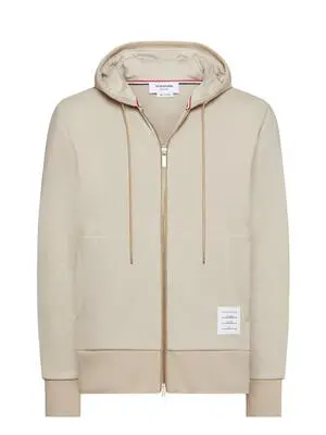 Thom Browne Beige Cotton Zip-up Hoodie - Cream