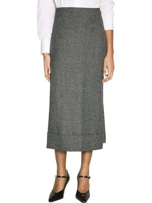 Prada Wool Maxi Skirt - Gray