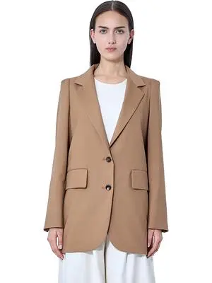 Max Mara Single-breasted Blazer In Wool Blend - Cream