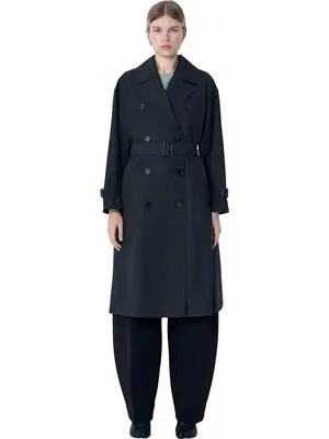 Max Mara Classic Gabardine Trench Coat - Black