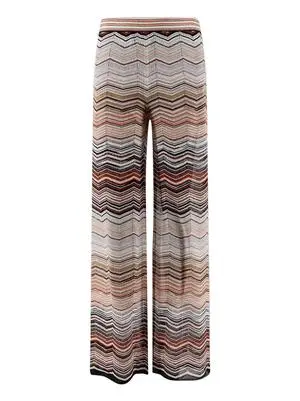 Missoni Viscose Trousers With Laminated Chevron Pattern - Multicolor