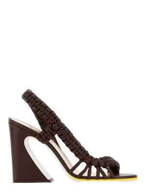 Fendi Leather Arc Sandals - Brown