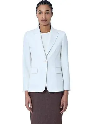 Max Mara Single-breasted Wool Blazer - White
