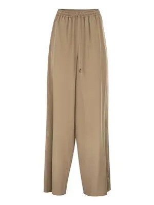 Max Mara Max Mara Wide-Leg Trousers In Washed Silk Multicolor