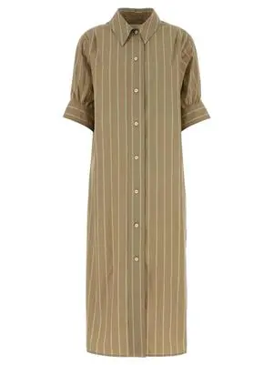 JIL SANDER Embroidered Poplin Shirt Dress - Multicolor