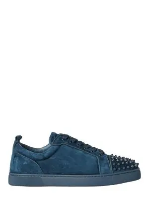 CHRISTIAN LOUBOUTIN Christian Louboutin Studded Calfskin Leather Sneakers Blue