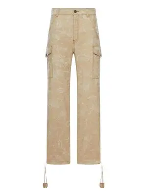 Etro Jacquard Cargo Trousers With Floral Pattern - Cream