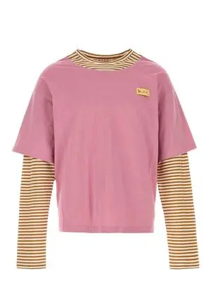Marni Dark Linen Bend T-shirt - Pink