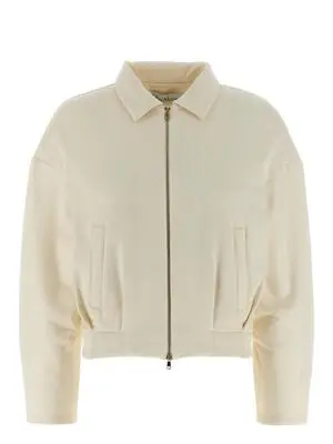 Max Mara Zip-up Knit Jacket - White