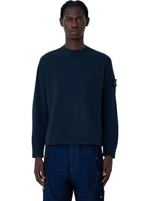 Stone Island Crewneck Fine Knit Jumper - Blue