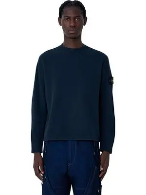 Stone Island Crewneck Fine Knit Jumper - Blue