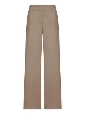 Giorgio Armani Tailored Wide-leg Linen Trousers - Multicolor