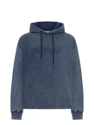 Off-White OFF-WHITE "Laundry" Faded Effect Cotton Hoodie Blue