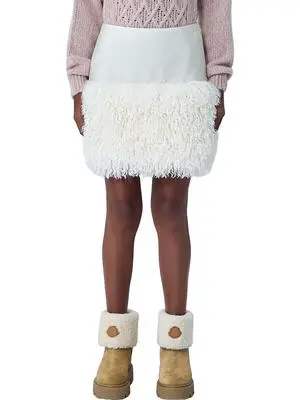 Moncler Moncler Eco Nylon Mini Skirt With Fluffy Hem White