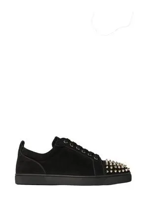 CHRISTIAN LOUBOUTIN Calf Leather Studded Sneakers - Black