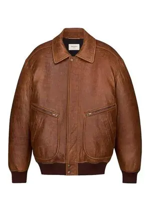 Saint Laurent Padded Bomber Jacket In Glossy Hammered Lambskin - Multicolor