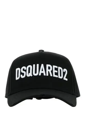 Dsquared2 Cotton Baseball Cap With Logo - Black