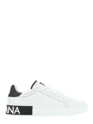 Dolce & Gabbana Nappa Leather Portofino Sneakers - White