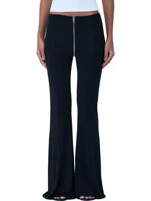 Alexander Wang High-rise Flared Pants With Front Zip - Black